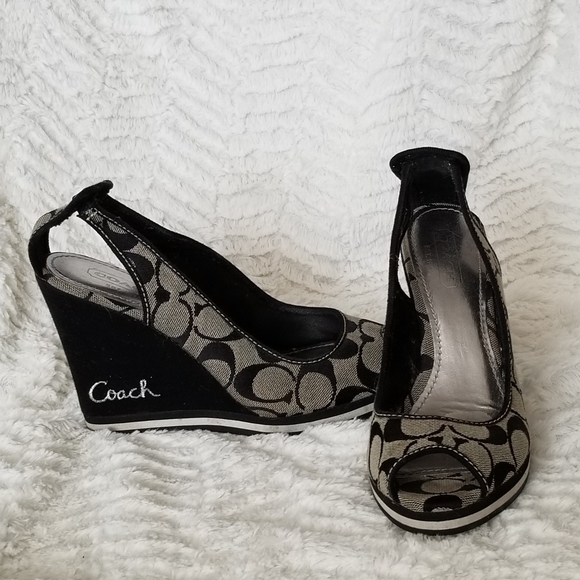 Coach | Shoes | Coach Logo Wedges | Poshmark